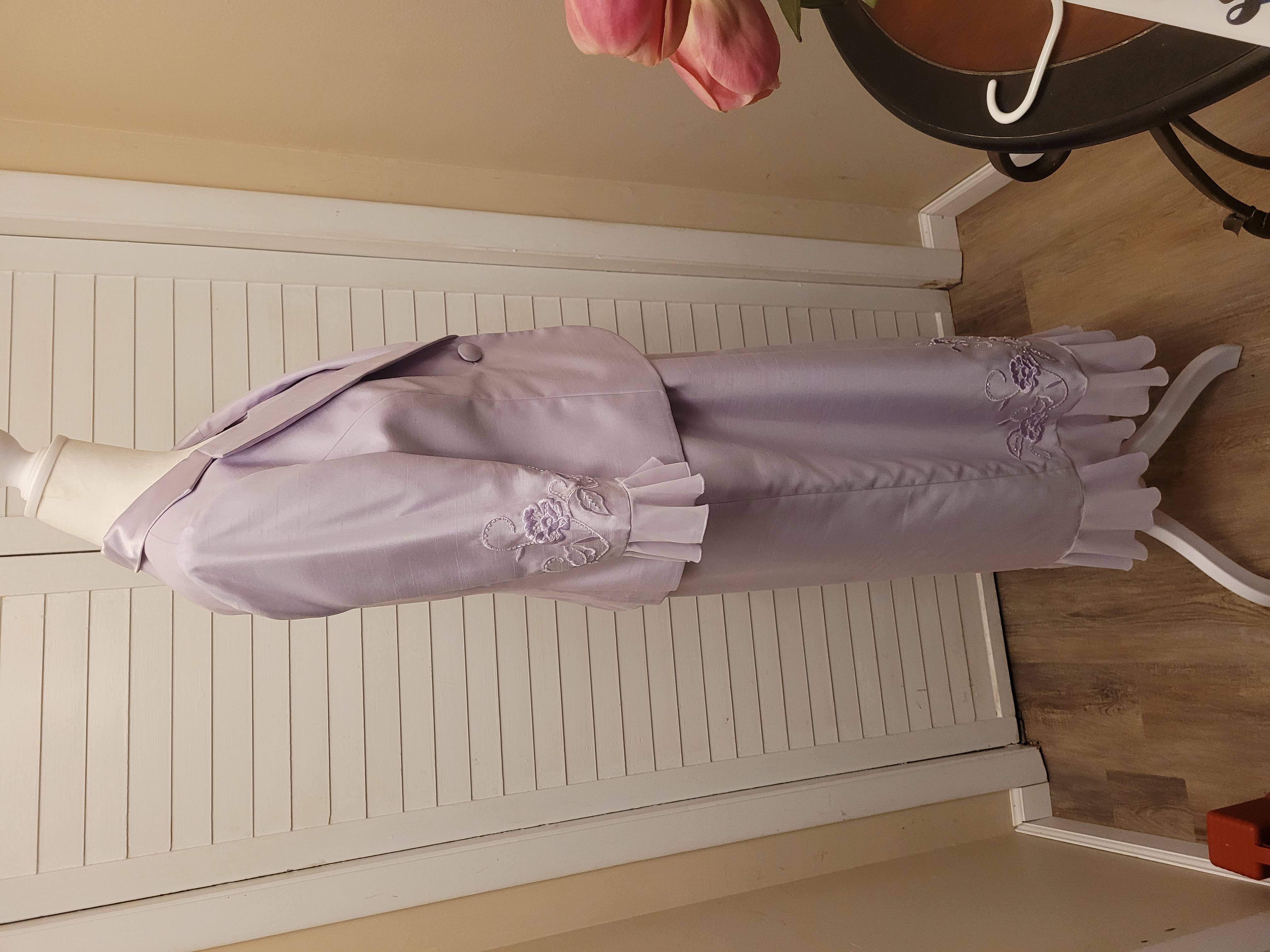 70's Lavender Shift Dress with Overlay