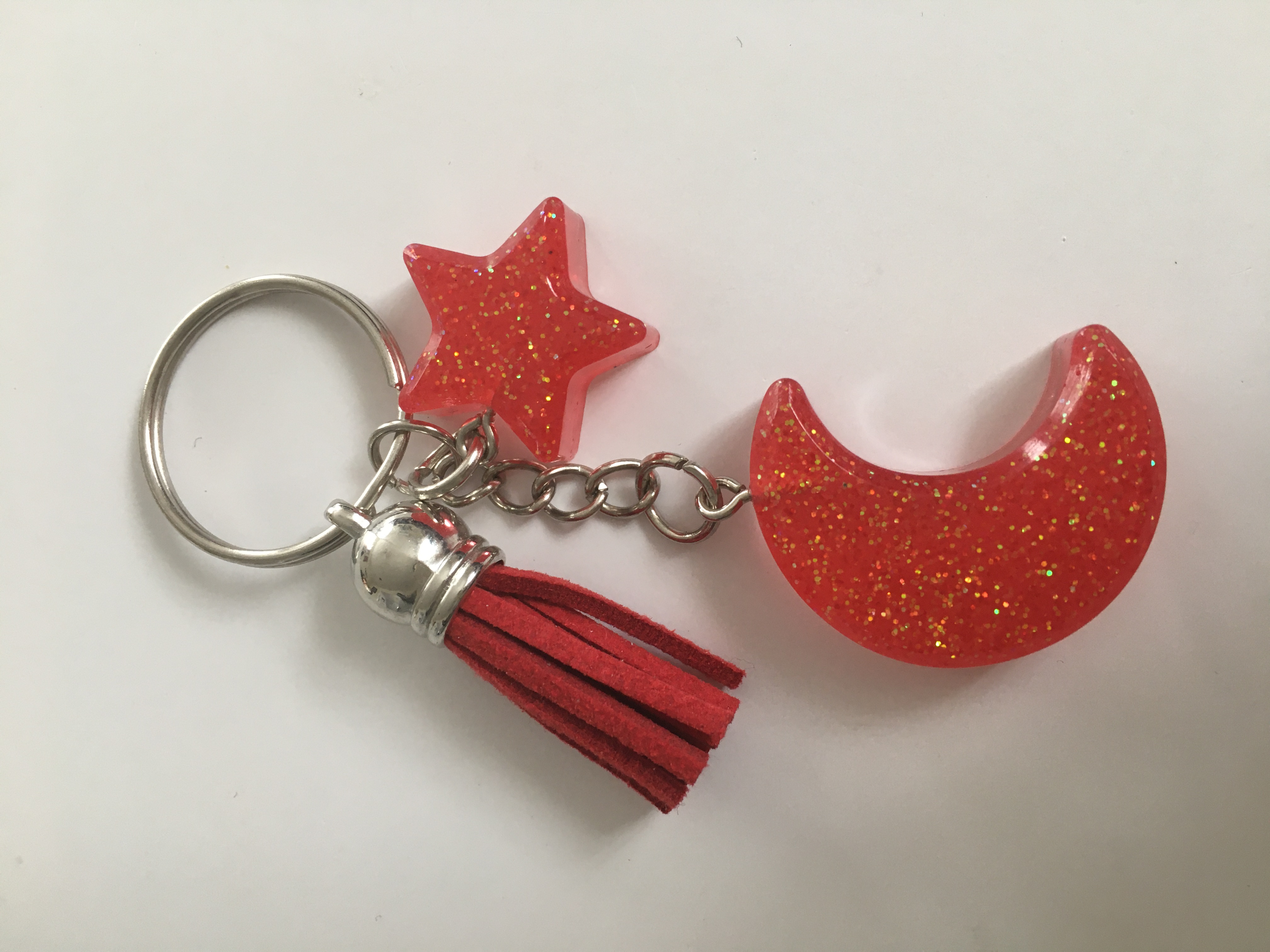 Red Moon & Star Keychain