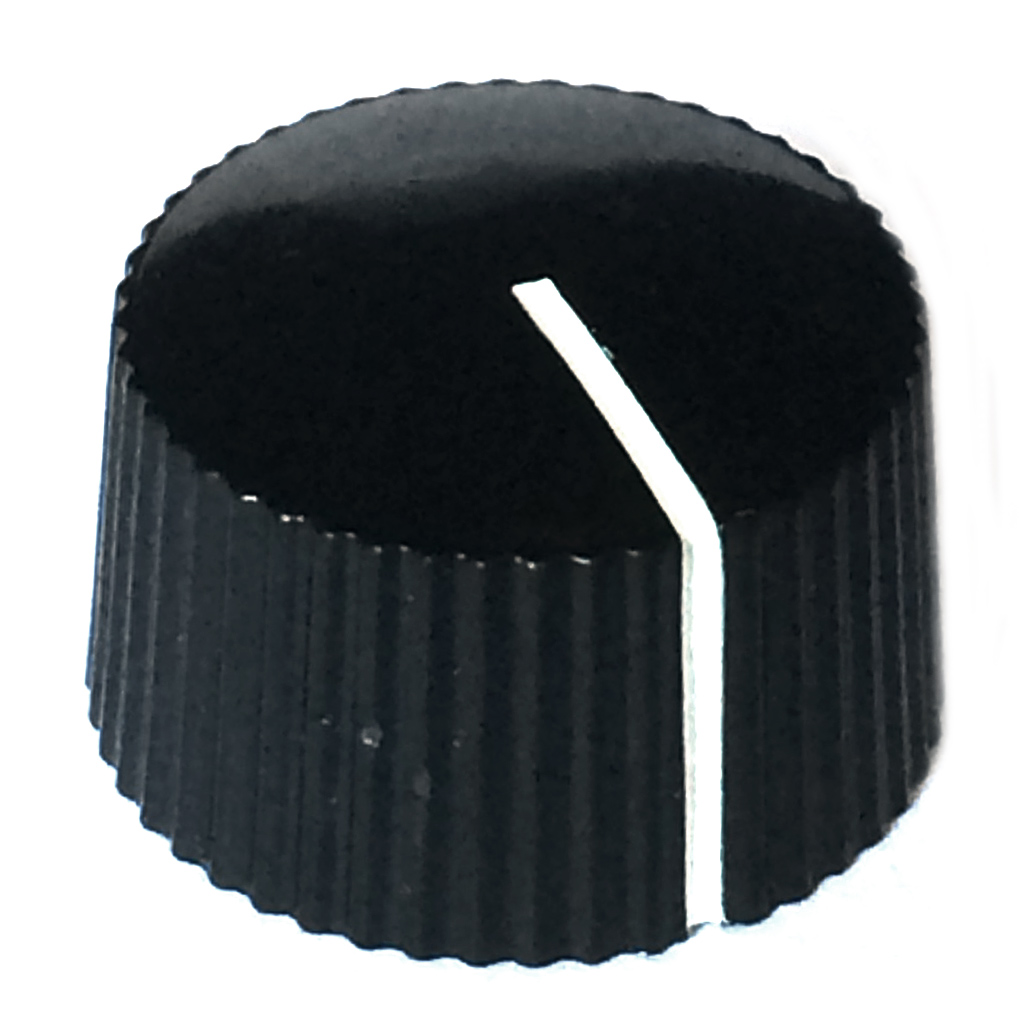 20mm Low Profile Knurled Plastic Knob - Black