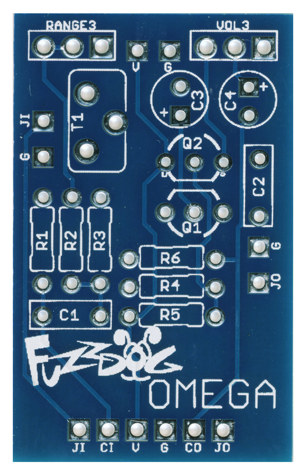 FuzzPup Omega Treble Boost PCB