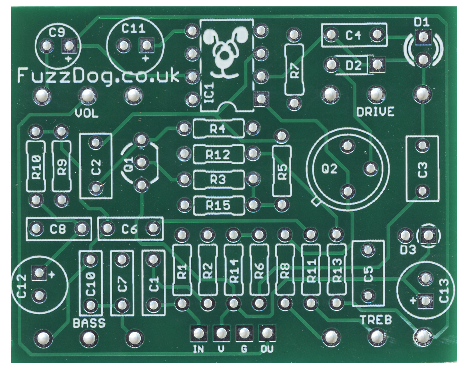 Sideswipe - Baxandall Tube Screamer PCB