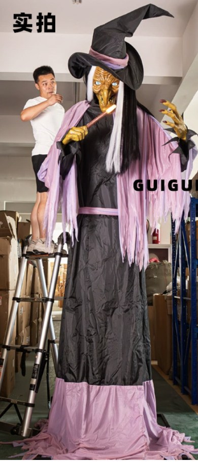 DEPOSIT- GIANT 3.5M TALL WITCH WITH MAGIC WAND ANIMATRONIC, MOVING ...