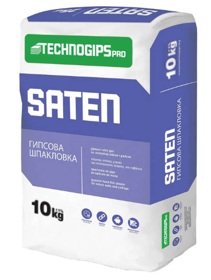 GLET Shtrese e Holle riparuese/mbushese Gipsi SATEN 10Kg nga Technogips