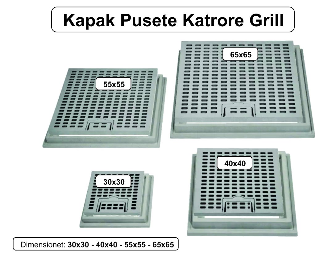 KAPAK PUSETE GRILL 30x30 - 40x40 - 55x55 - 65x65