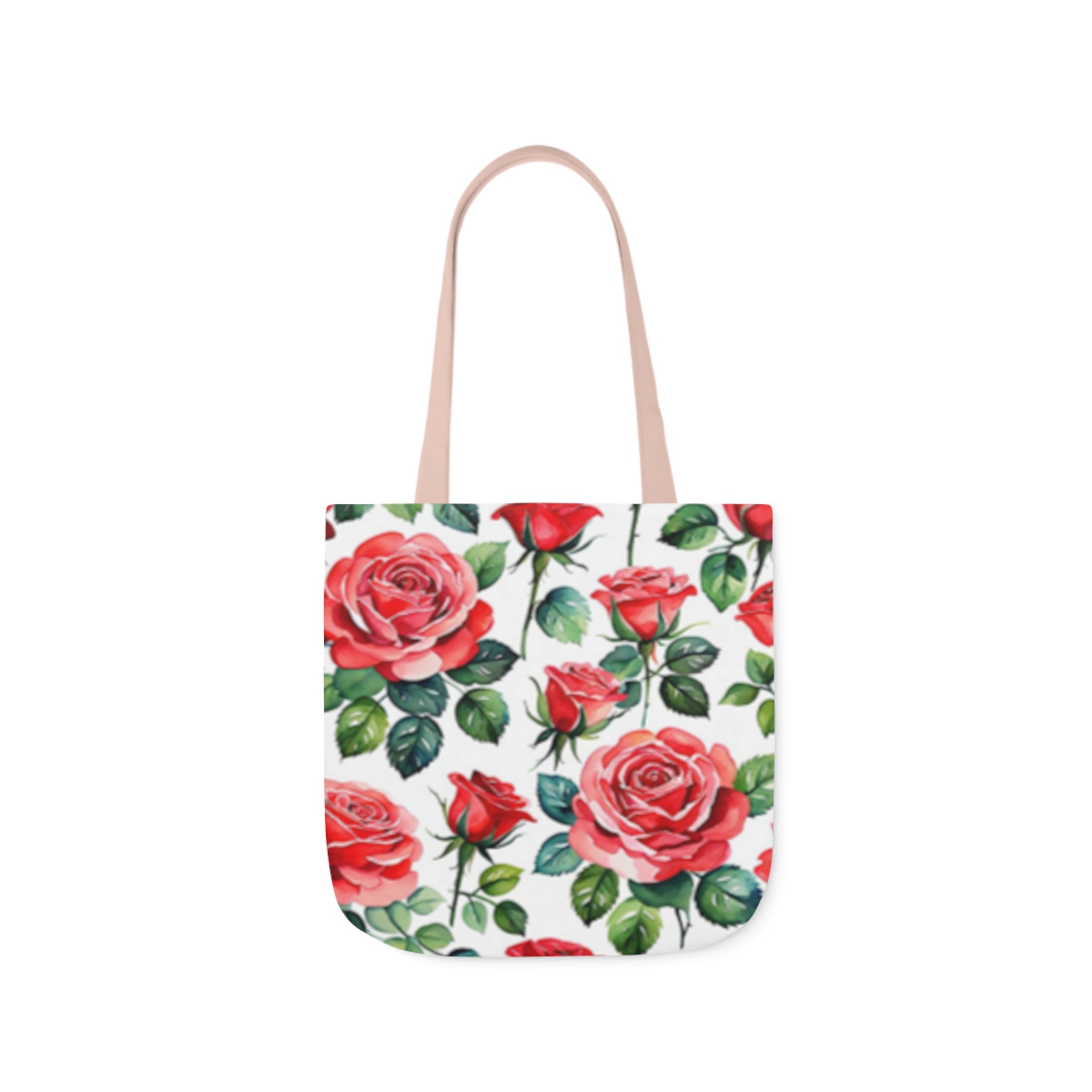 Large Pink Roses Watercolour Pattern Shoulder Tote Bag