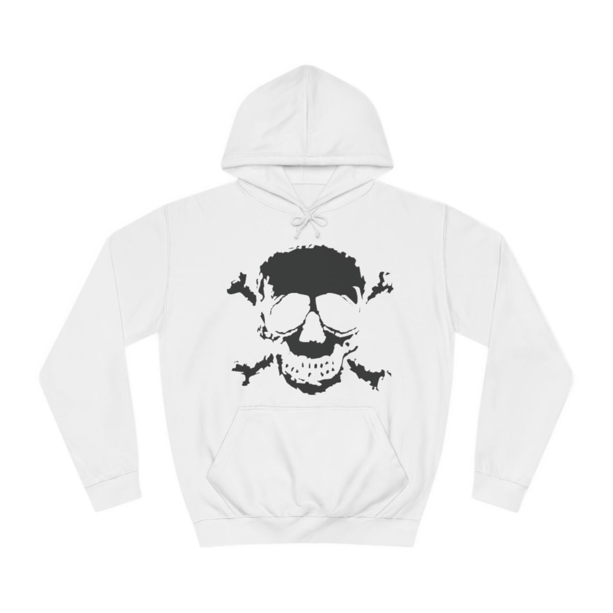 Black Skull and Cross Bones Distressed Hoodie