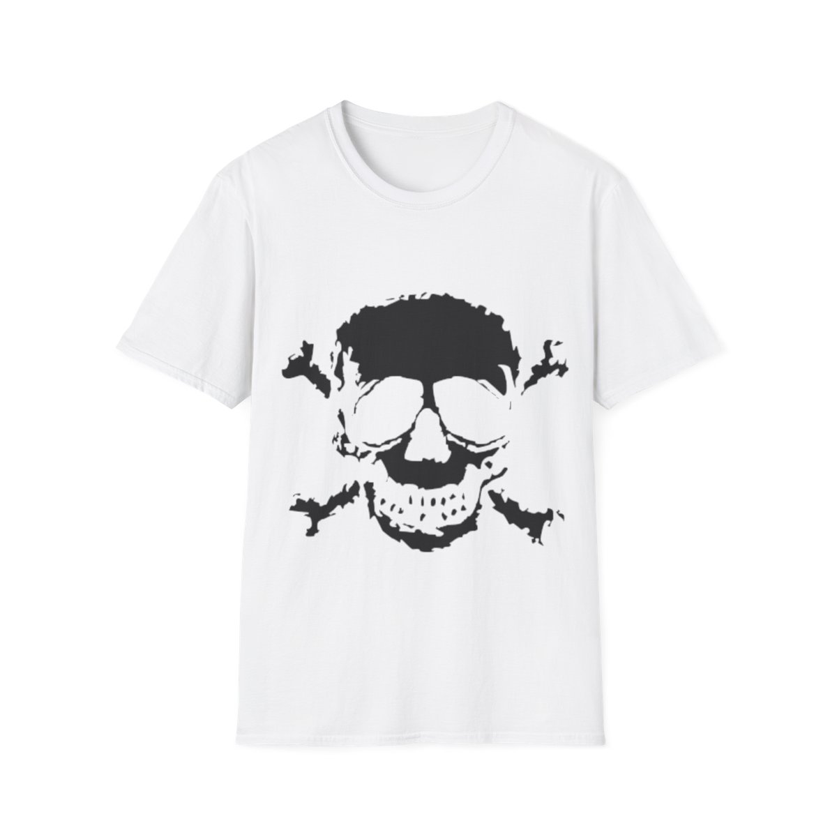 Black Skull and Cross Bones Distressed T-Shirt
