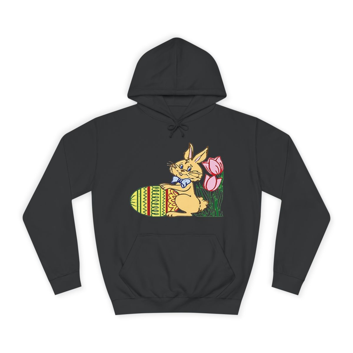 Easter Bunny with Egg and Tulip Flowers Hoodie