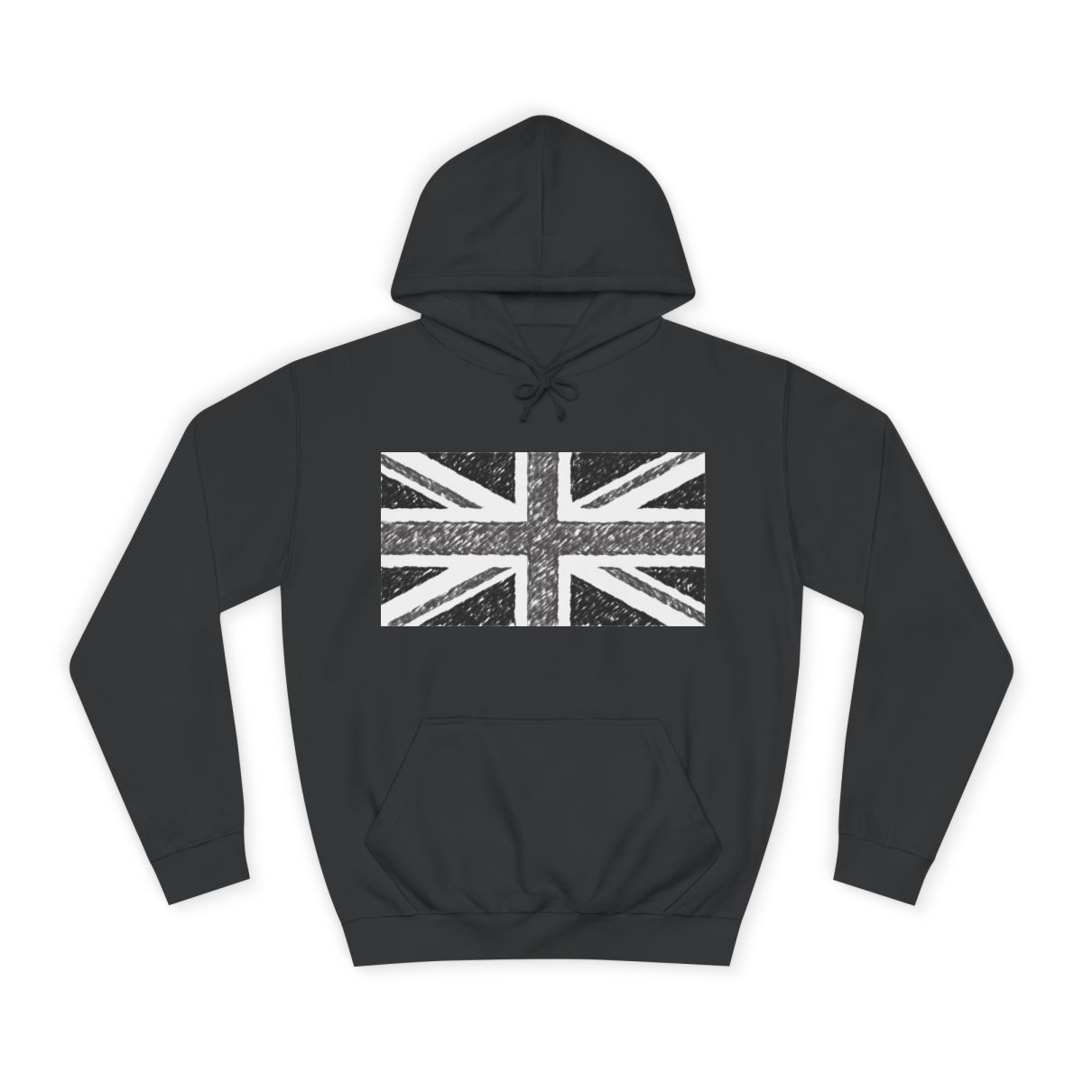 Union Jack Flag Charcoal Hoodie