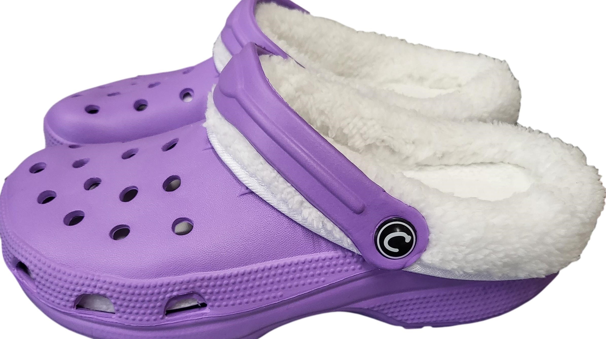 Fur Lined Clogs Winter Furry Mules Lilac Cloggis Shoes Slippers purple fur