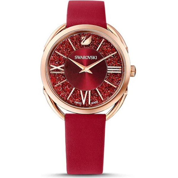 Swarovski 5519219 Red Leather Watches For Women