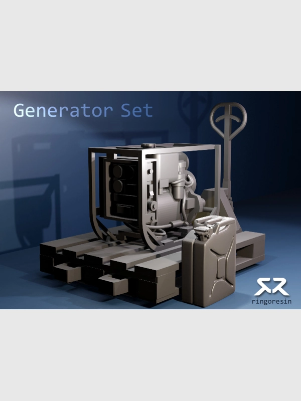 MEP-501A Generator on pallet with pallet truck and fuel can
