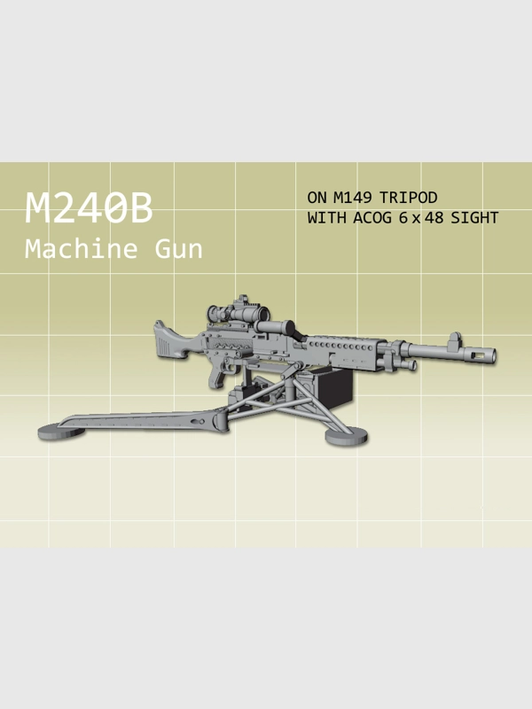 M240B Machine Gun on M149 tripod (plus folded tripod)